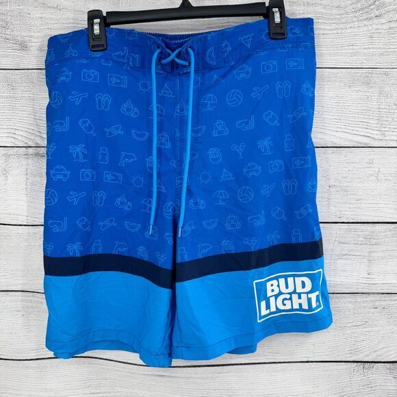 bud light | Swim | Bud Light Mens Swim Trunks Beach Vacation Icons Blue ...